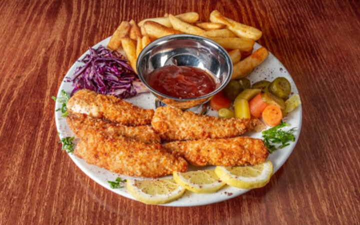 Chicken Goujon Strips, Chips | The Bake One Club